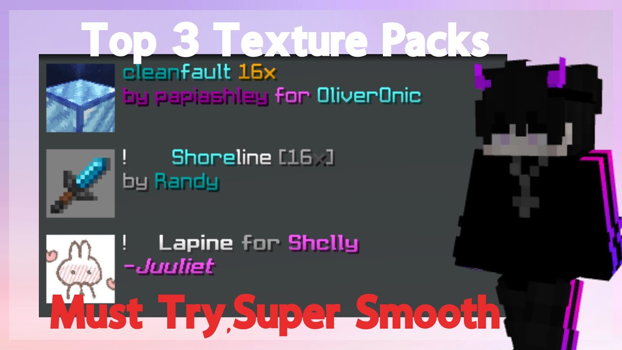 Top 3 Super Smooth(16x)Texture Packs(packs under description) - YouTube