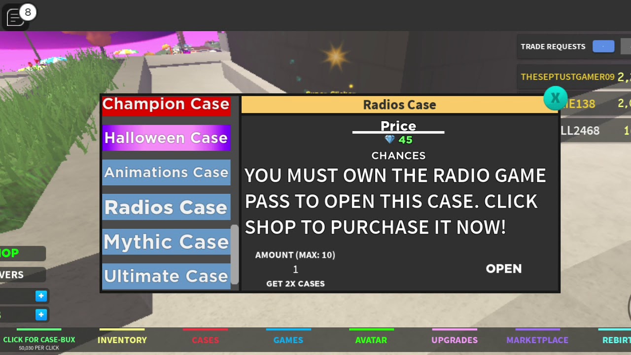 Opening Mythic case in roblox Case Clicker - YouTube