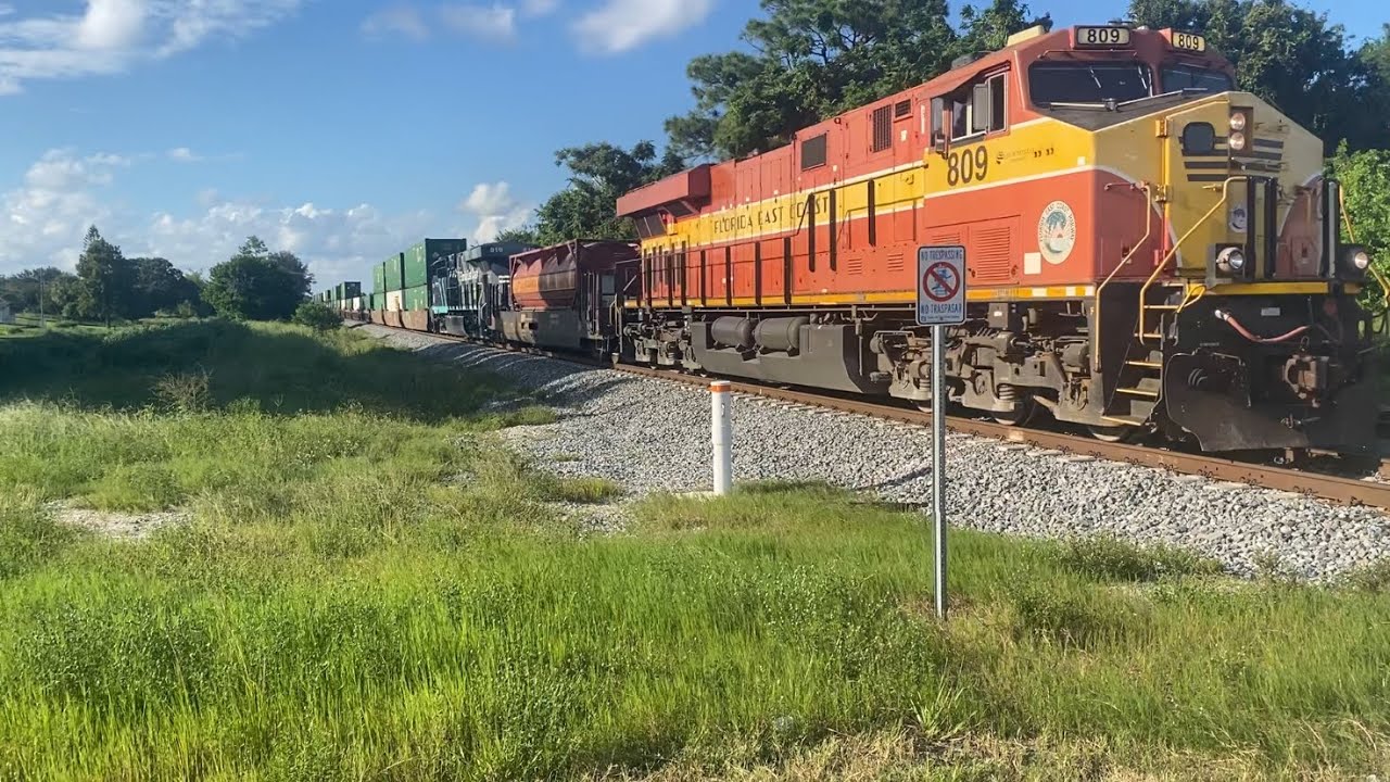 FEC TRAIN 105 meets blf 703 green @ 5:24pm 9-24-24 - YouTube