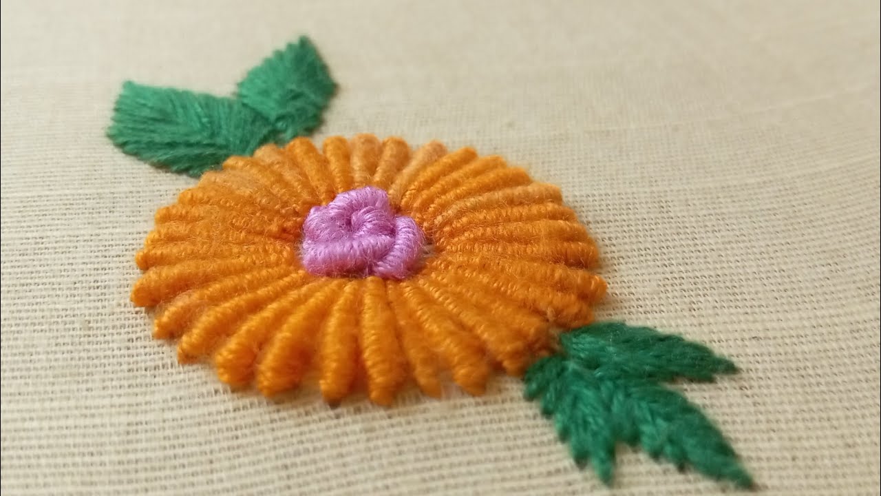 Bullion knot embroidery latest design || easy hand embroidery - YouTube