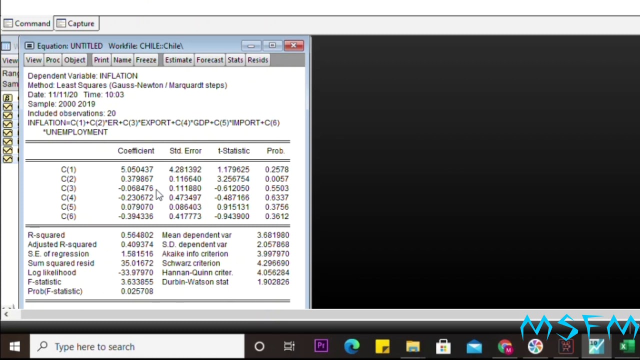 How to find Betas in Eviews - YouTube