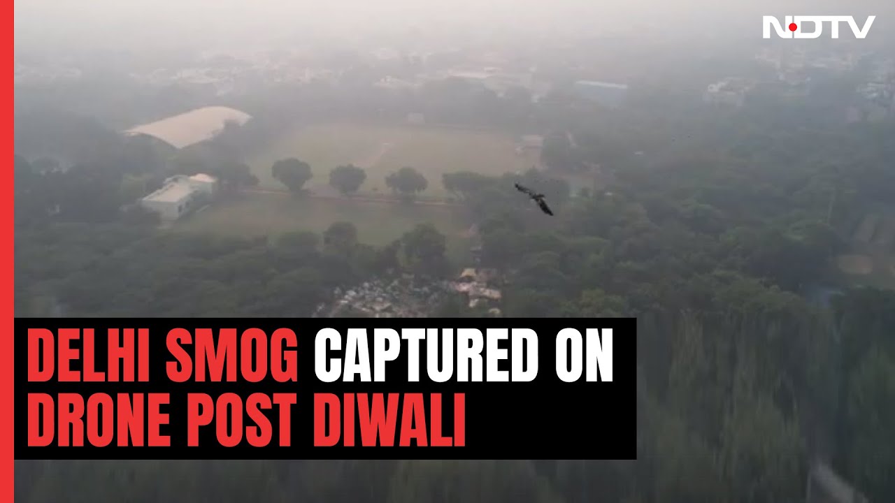 NDTV Exclusive: Drone Footage Captures Smog Blanket Over Delhi After ...