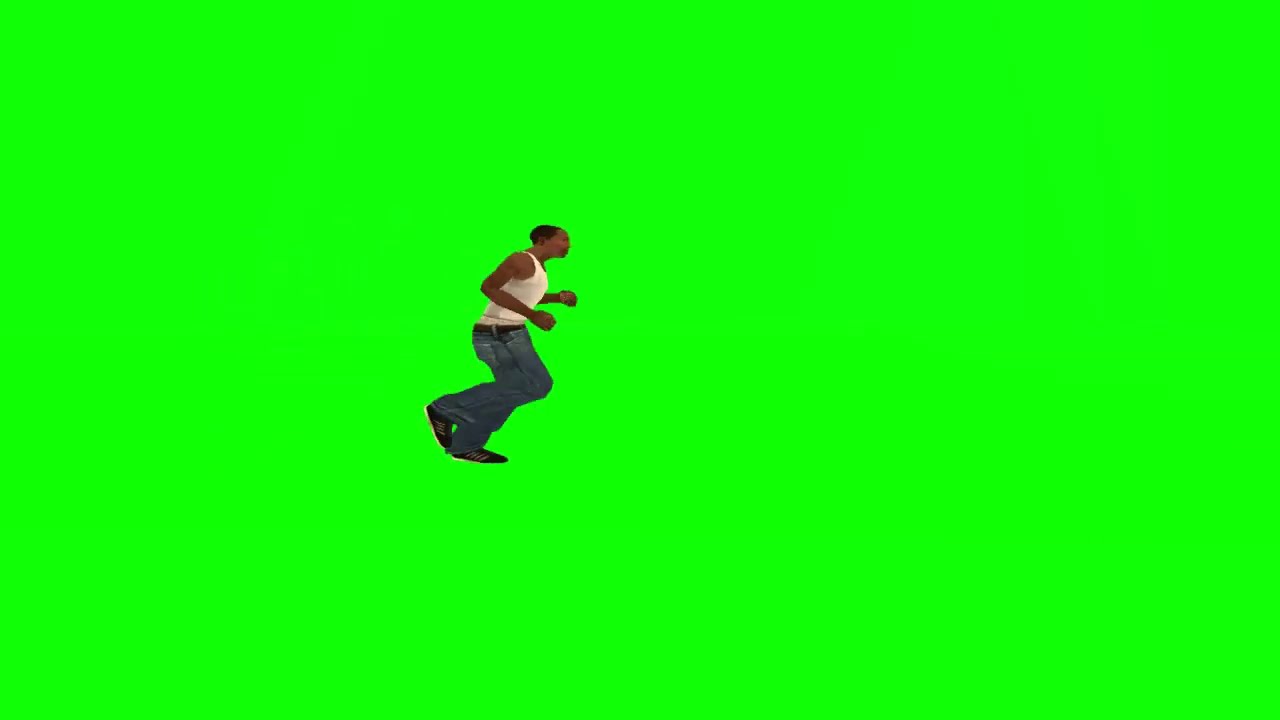 Green Screen CJ Run Squatting Bounce Gta San Andreas Chroma Key Cj ...