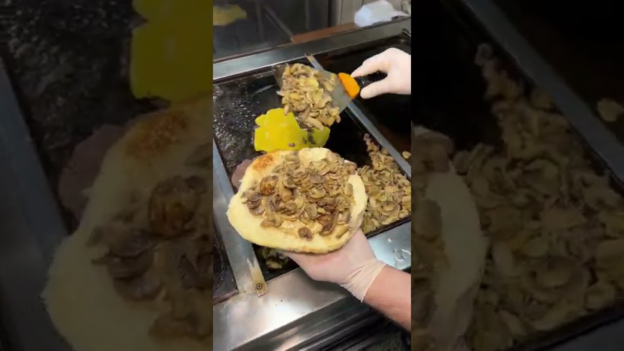 Half kilo hamburger bread filling with lots of mushrooms, lots of ...