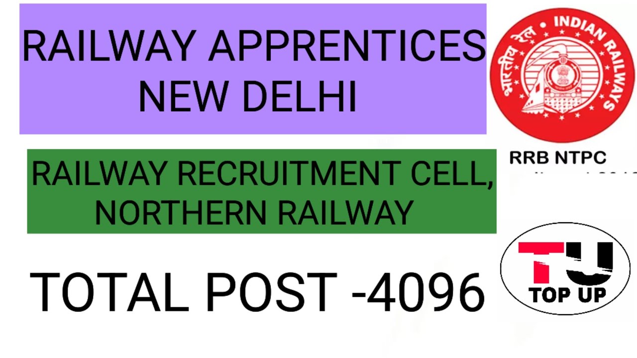 RAILWAY RECRUITMENT CELL, NORTHERN RAILWAY, Apprentices 2024 - YouTube