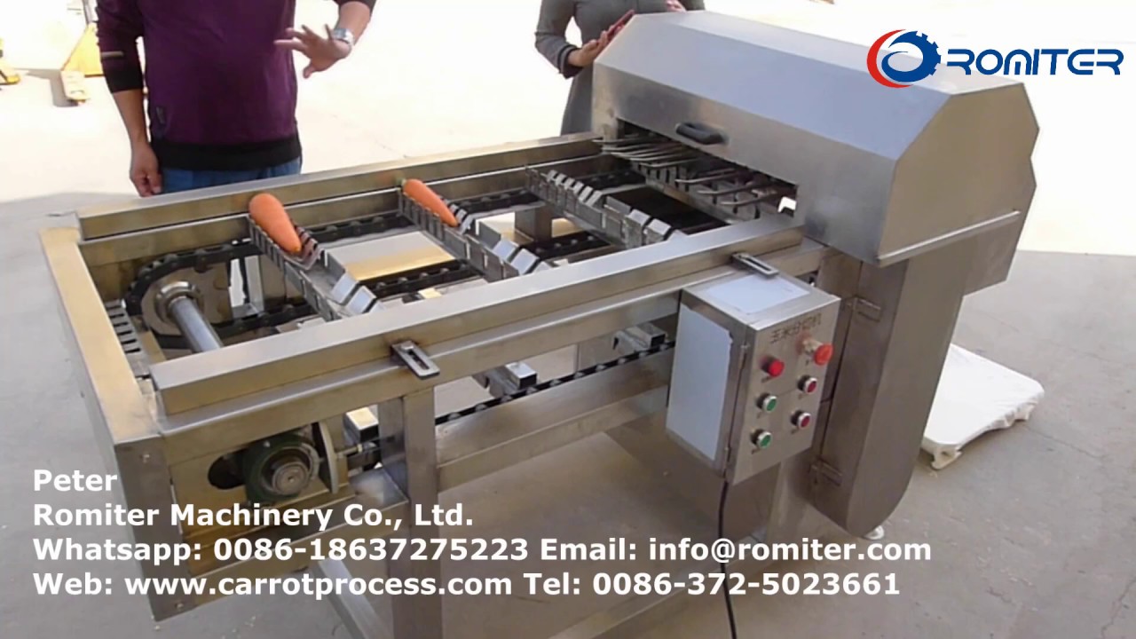 Automatic Same Length Carrot Segment Cutting Machine - YouTube