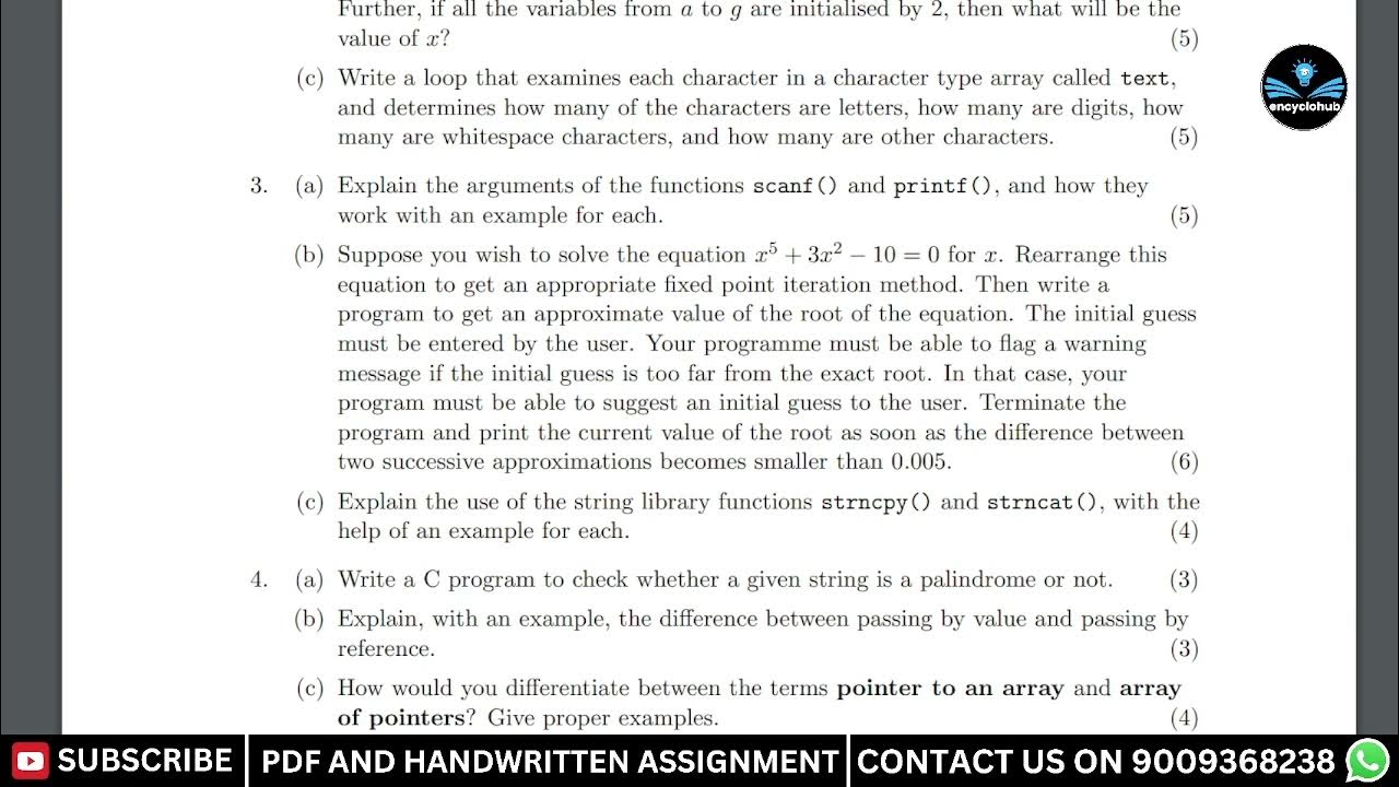 Explain the arguments of the functions scanf and printf, and how they ...
