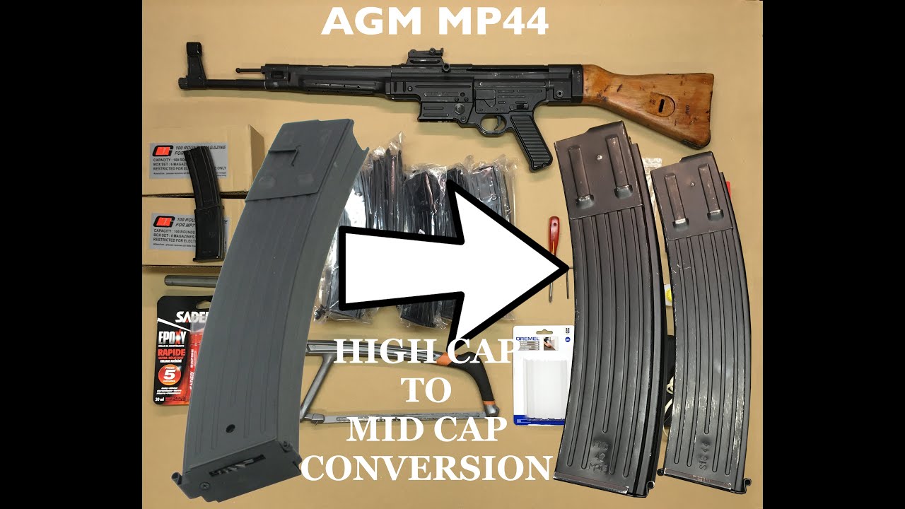 Conversion des chargeurs MP44 AGM en Mid Cap / High-Cap to Mid-Cap conversion AGM STG 44 ...