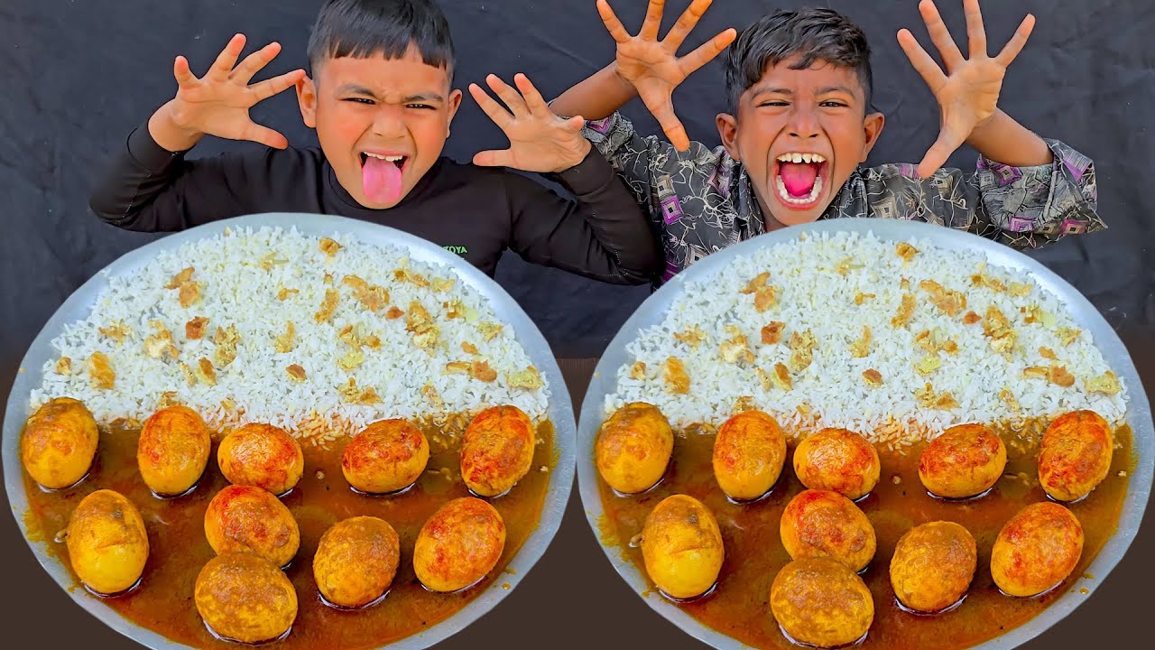 Egg Curry with Rice Eating Challenge - YouTube
