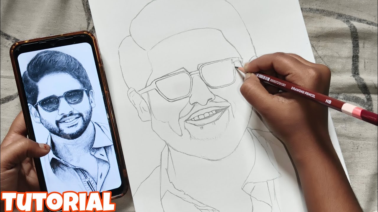 Naga chaitanya drawing , Brustro pencil drawing , Shading tutorial ...