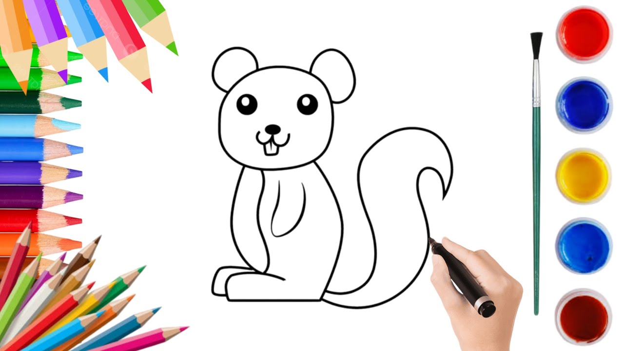 How to Draw Squirrel Very Simple | Step by Step | Drawing for beginners ...