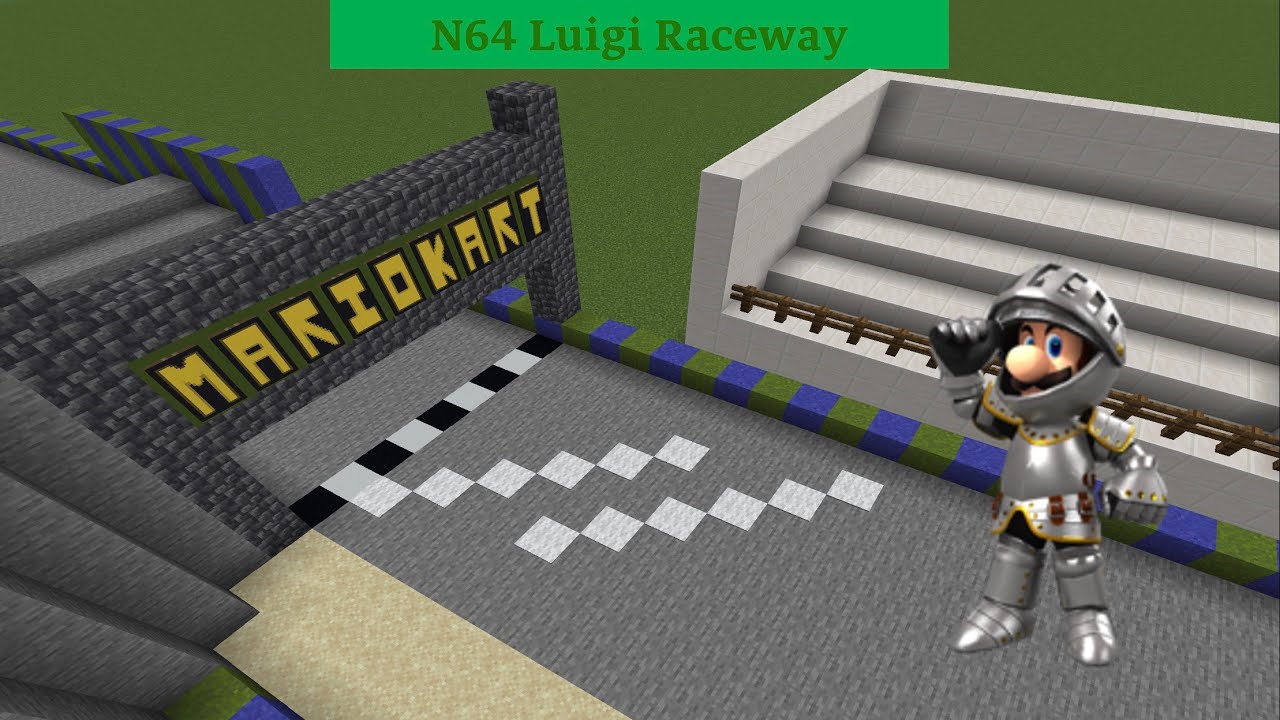 Mario Kart Minecraft - N64 Luigi Raceway - YouTube