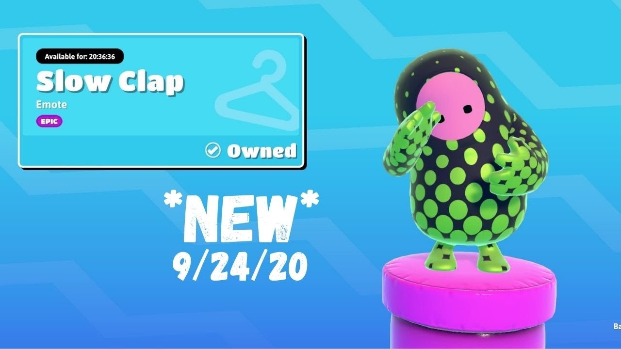 *NEW* Fall Guys Item Shop Reset for 9/24/20 (EPIC Slow Clap Emote ...