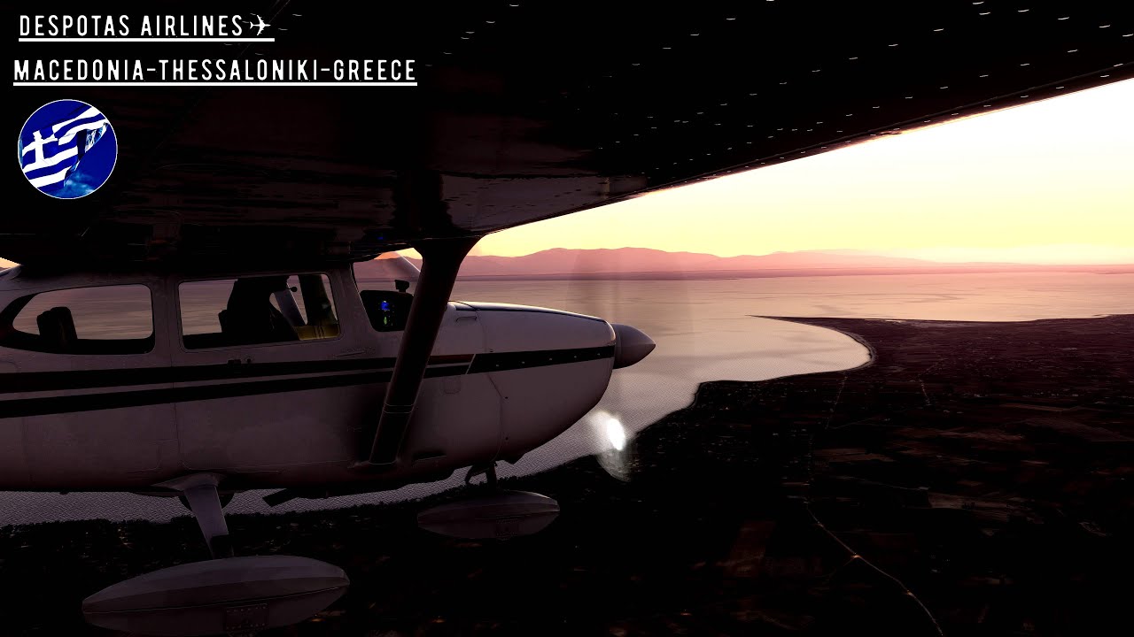 4K Greece Rhodes island to Thessaloniki Macedonia Greece Cessna 172 ...