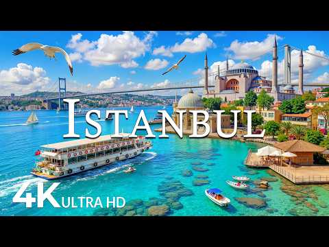 FLYING OVER ISTANBUL (4K UHD) – Soothing Music Along With Beautiful Nature Video - 4K Video ULTRA HD