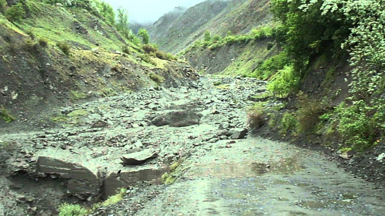 Landslide Tajikistan - mud avalanche Panj river - YouTube