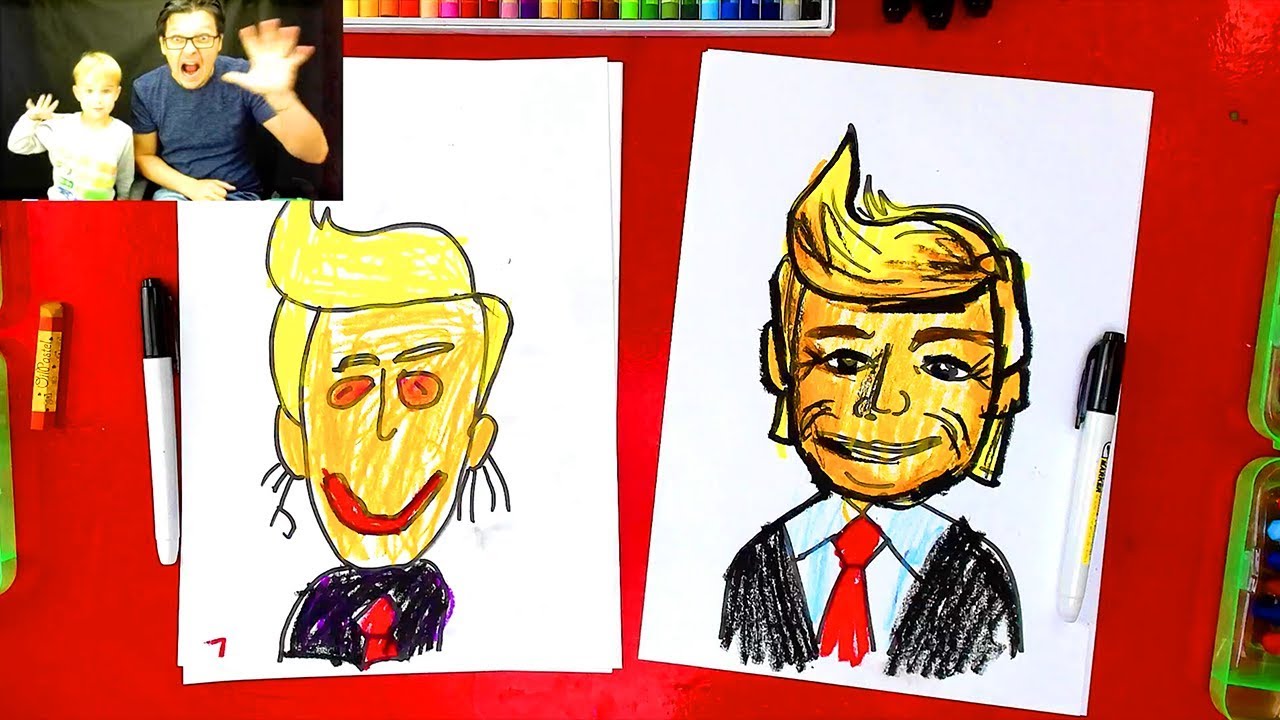 How to draw Donald Trump President of the United States of America ...