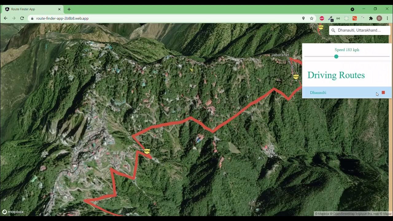 Route Finder Application made using mapbox gl js, threejs and angular - YouTube