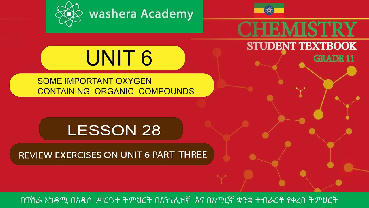 CHEMISTRY GRADE 11 UNIT 6 LESSON 28 REVIEW EXERCISES ON UNIT 6 PART ...
