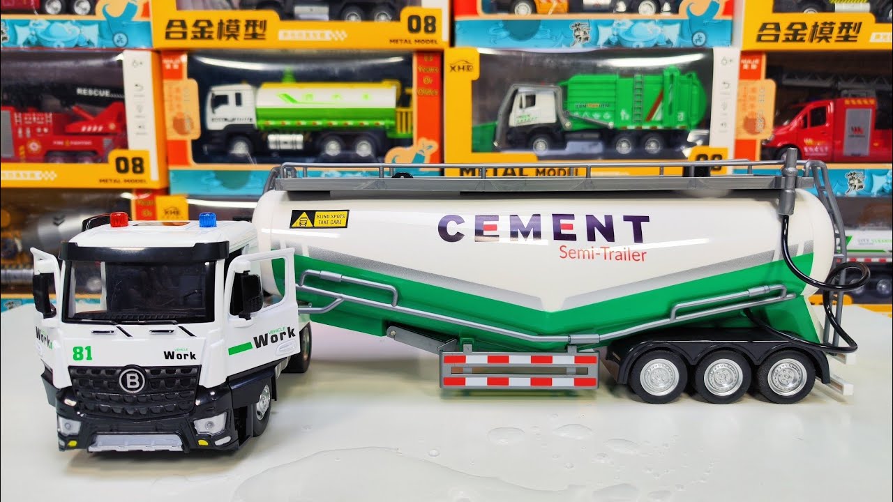 Satisfying Cement Tanker Truck Miniature Unboxing | Realistic Toy Truck ...