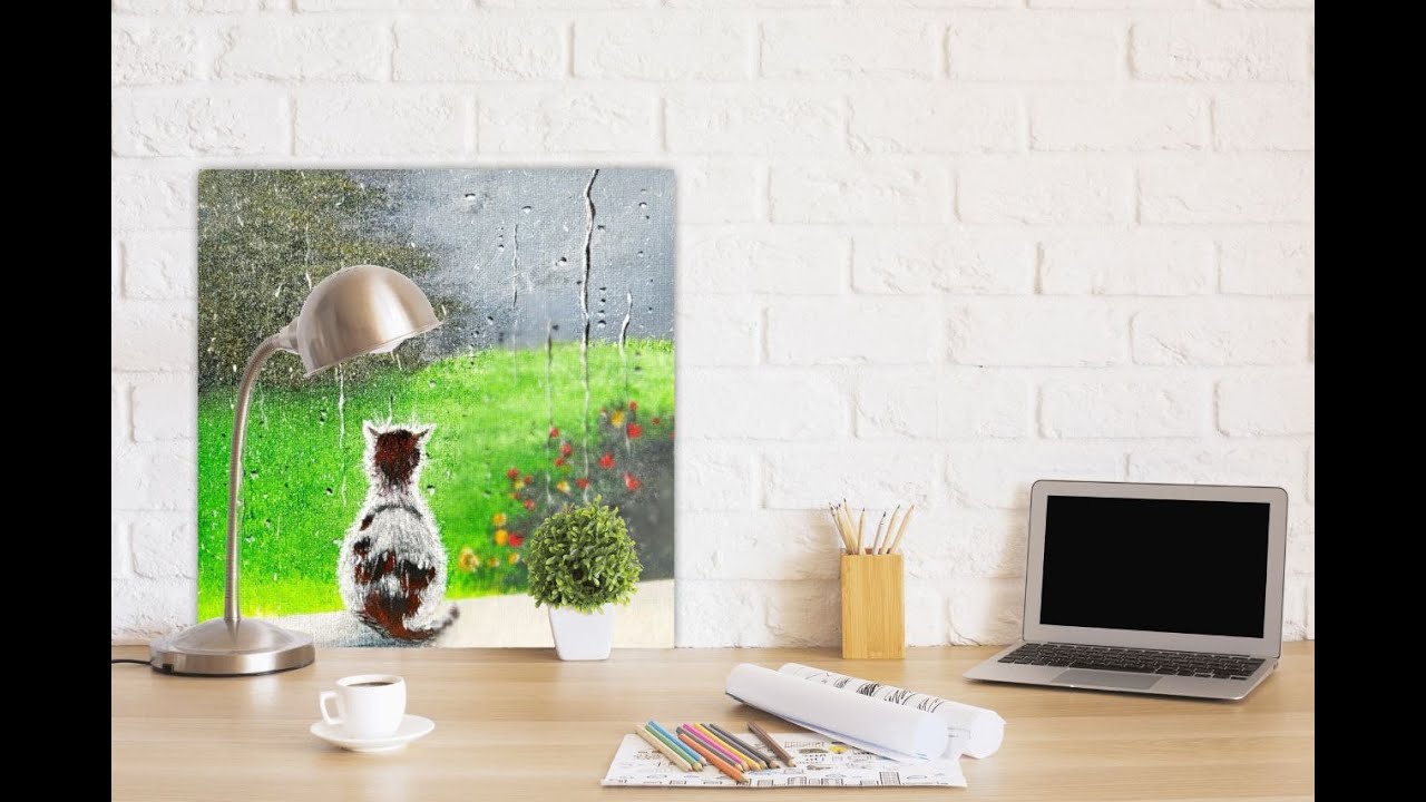 Rainy Day Painting / Acrylic Painting for Beginners - YouTube