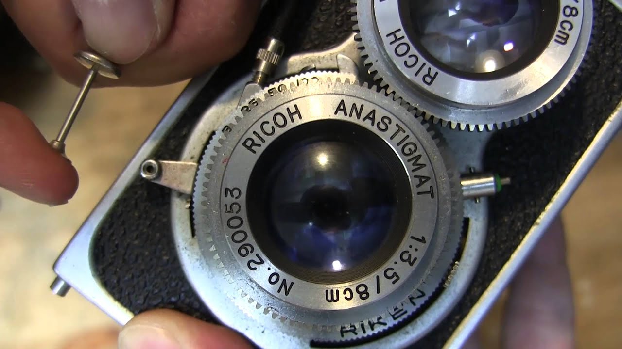 済 RicohFlex Model VII TLR Camera リコーフレックス モデル7 二眼レフカメラ - YouTube