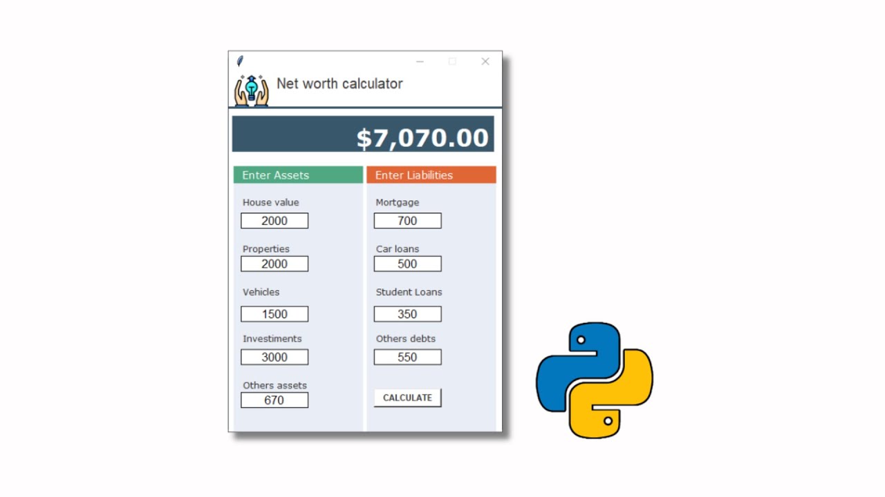 How to build a Net Worth Calculator in Python - YouTube