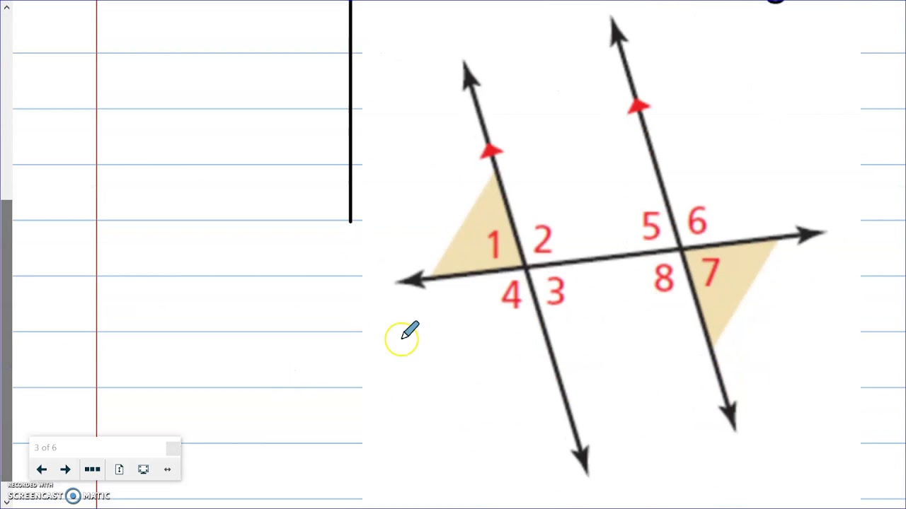 Parallel Lines Cut by a Transversaal - YouTube
