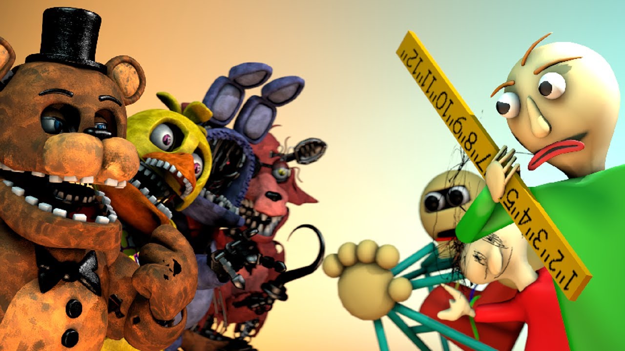 FNaF Withered Animatronics vs Baldi's Basics - YouTube