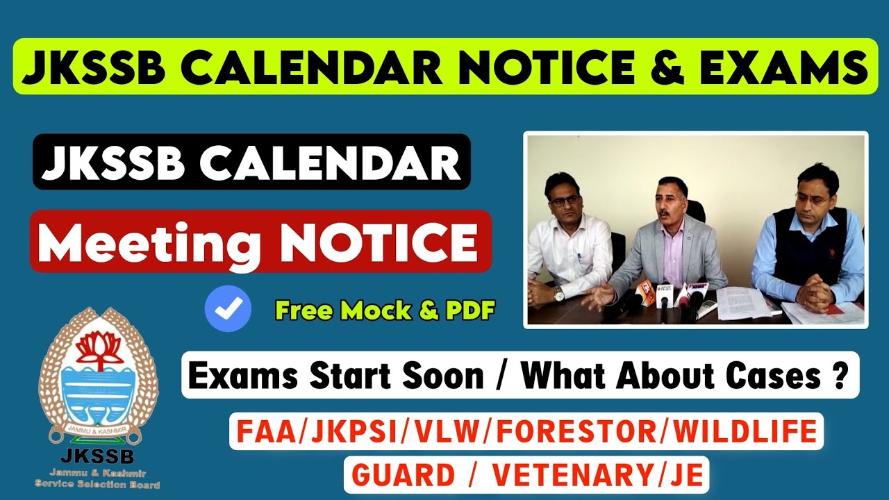 JKSSB Exam Calendar Notice | All Exams Start From September | OMR or ...