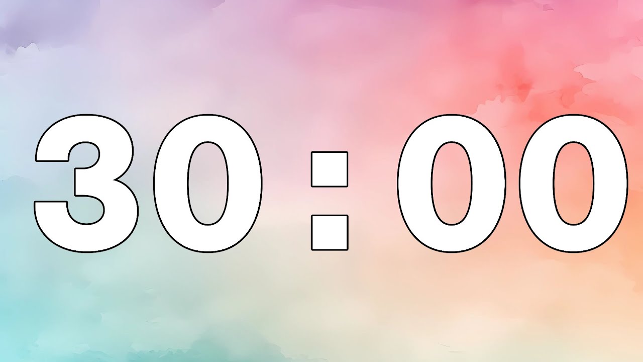 30 minutes Countdown Timer - Pastel Gradient Clouds - YouTube