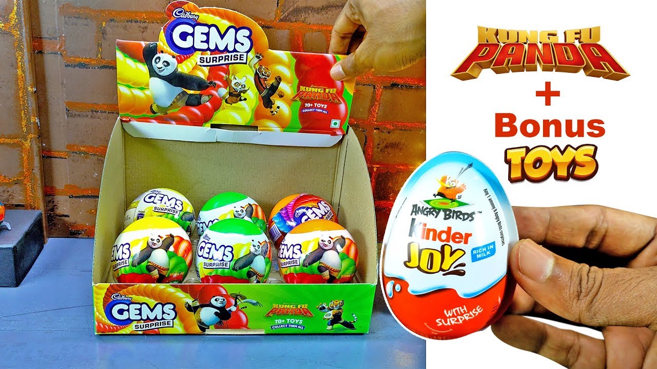 Cadbury Gems Kung Fu Panda Toys Surprise Gifts! - YouTube