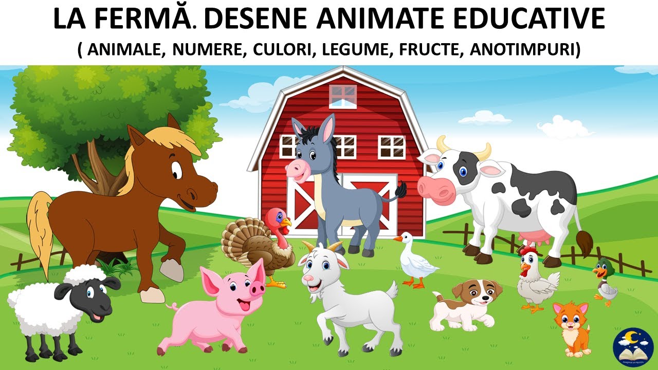 Animalele de la fermă și sunetele lor | La fermă | Numerele și culorile ...