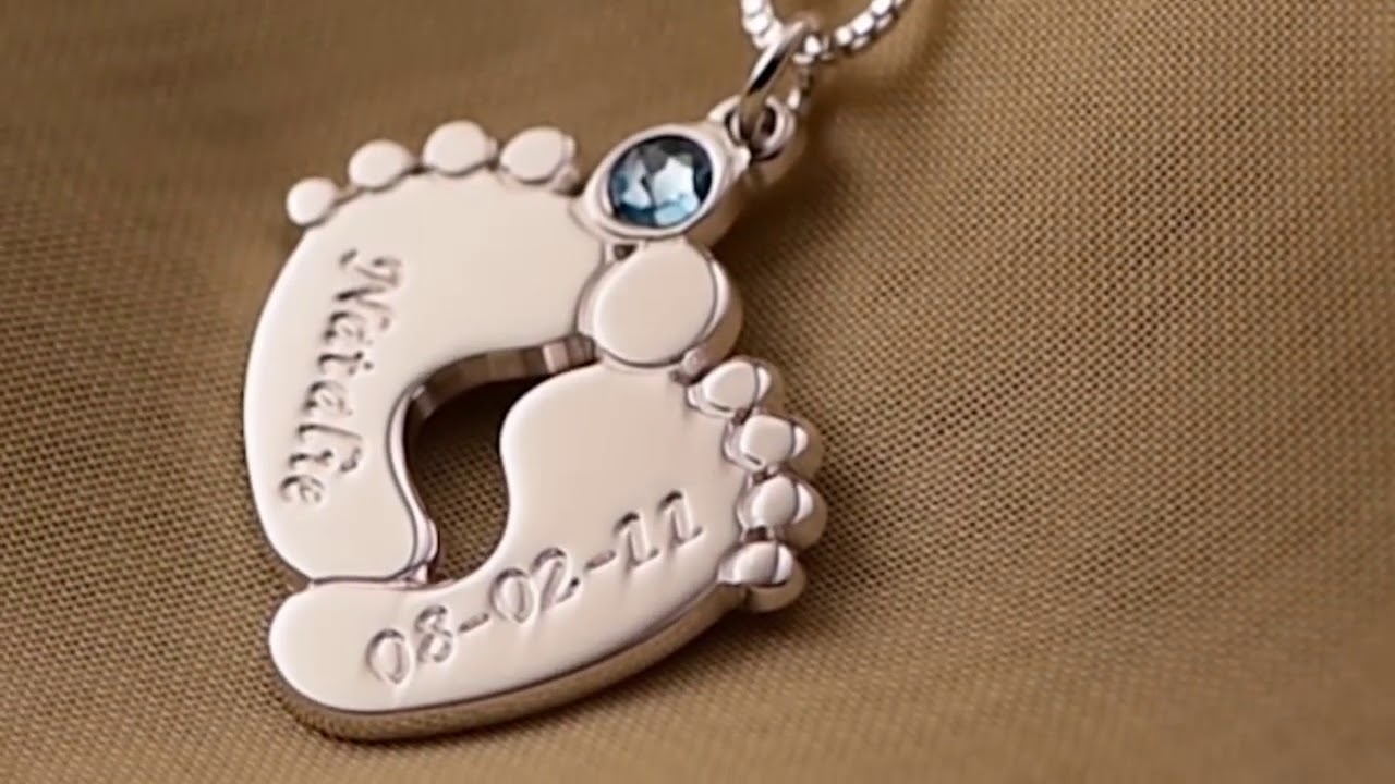 Collar con Piecitos de bebé personalizado - YouTube