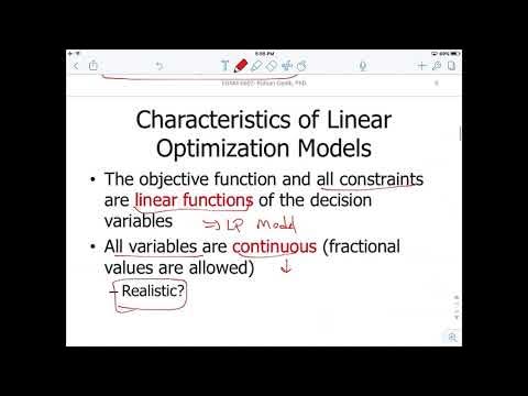 Characteristics of Linear Optimization Models - YouTube