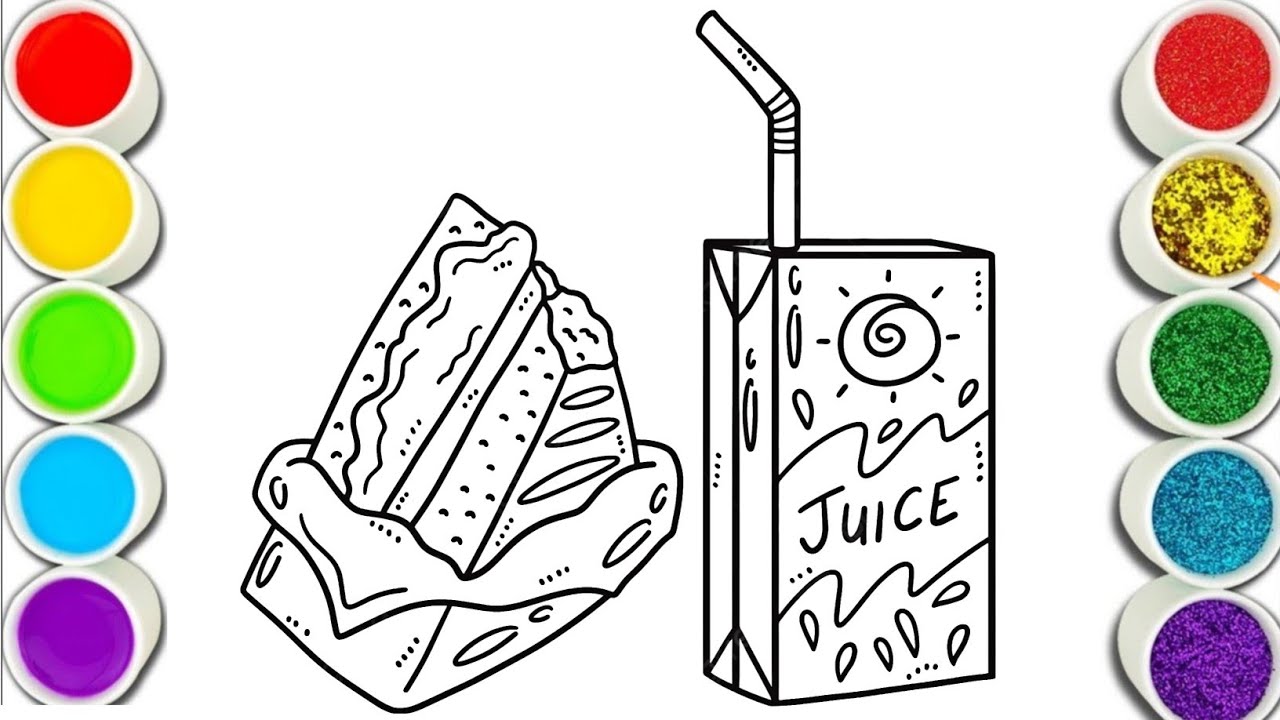 Sandwich and Frooti Easy and Beautiful drawing easy with colours - YouTube