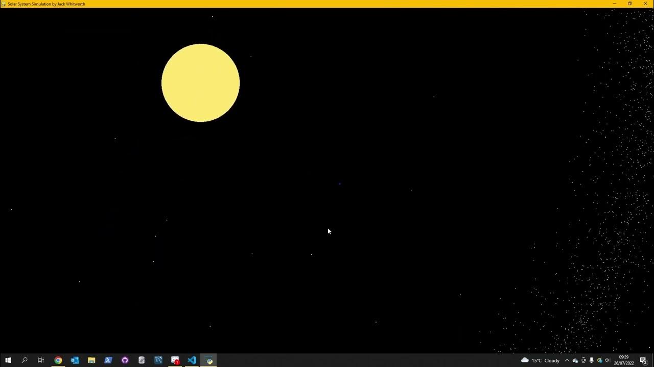 Python Pygame Solar System Simulation Jack Whitworth Youtube