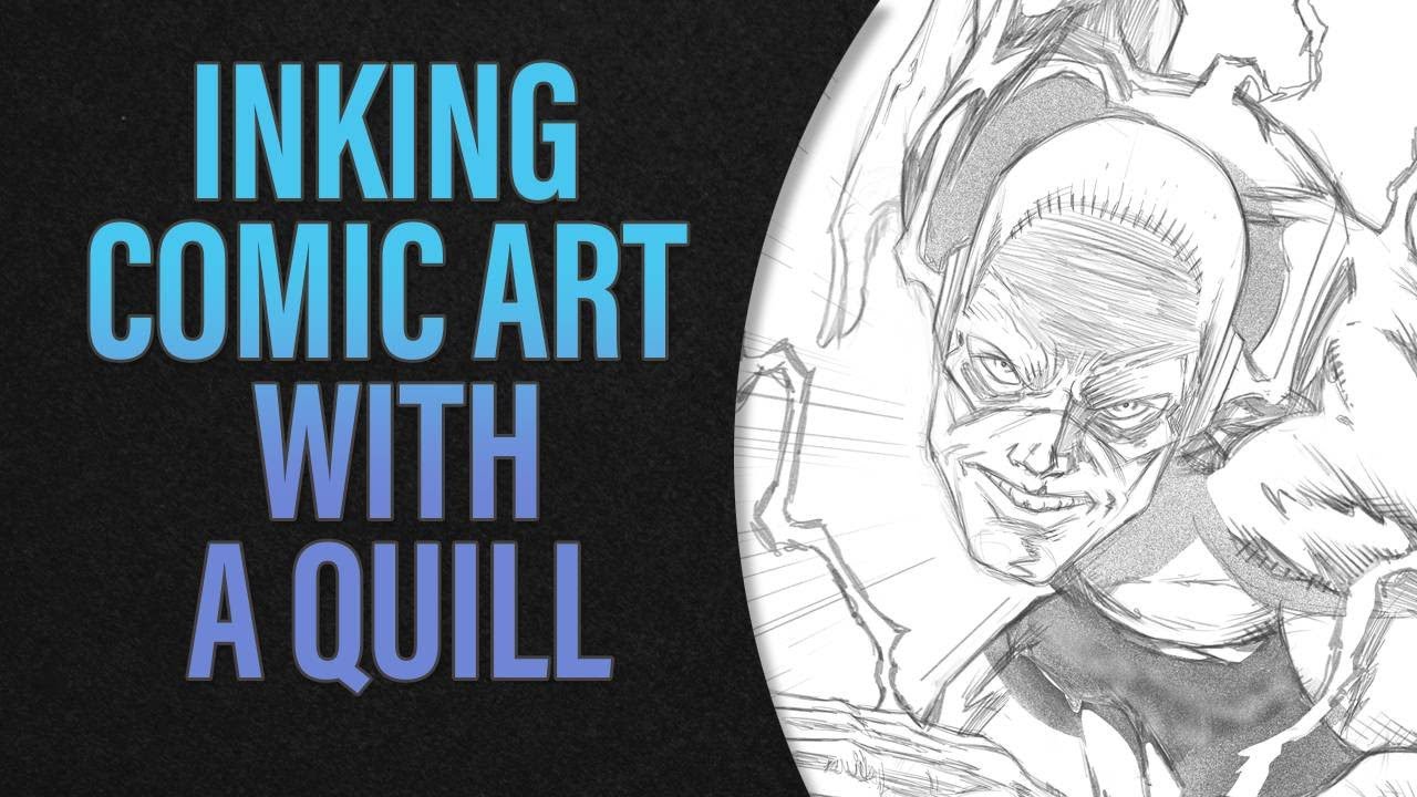 Inking Comic Book Art with a Crow Quill LIVE! - YouTube