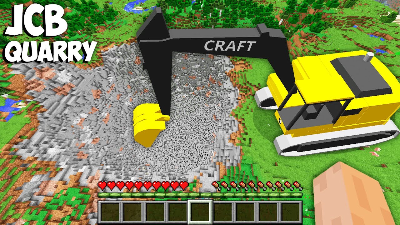 DUG the BIGGEST QUARRY WITH a JCB TRACTOR in Minecraft ! What's inside ...