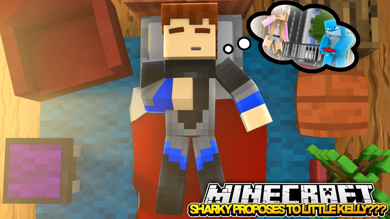 Minecraft - SHARKY PROPOSES TO LITTLE KELLY?? - YouTube
