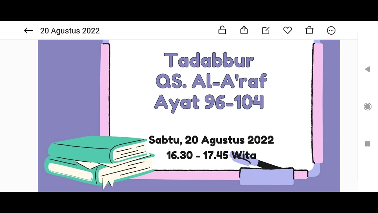 Tadabbur Al Qur an Surah Al A raf Ayat 96 104 Sabtu