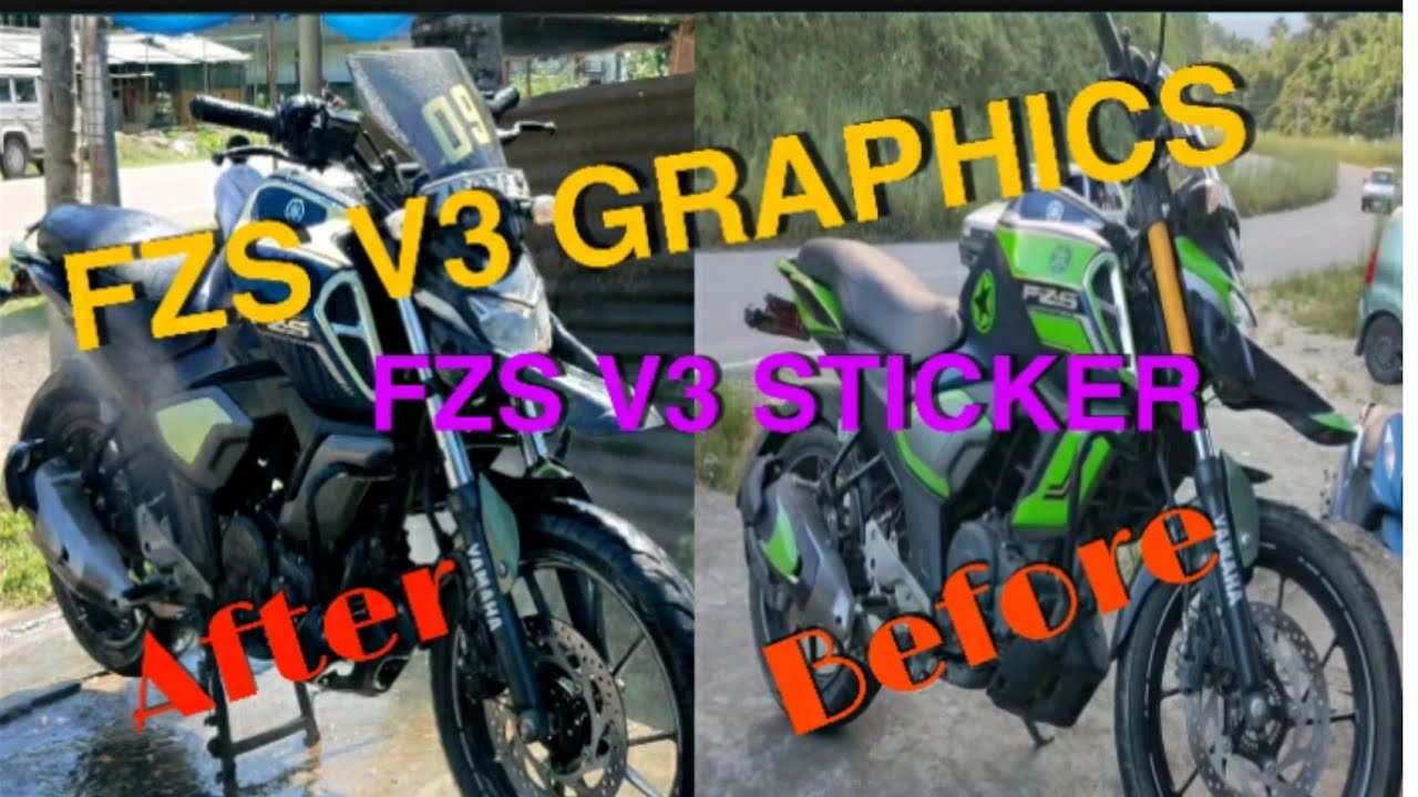 BEST FZS V3 GRAPHICS 😱//FZS V3 STICKER 🙂 - YouTube