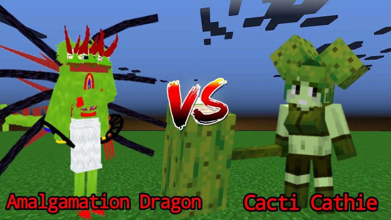 Amalgamation Dragon vs Cacti Cathie | Minecraft Mob Battle - YouTube