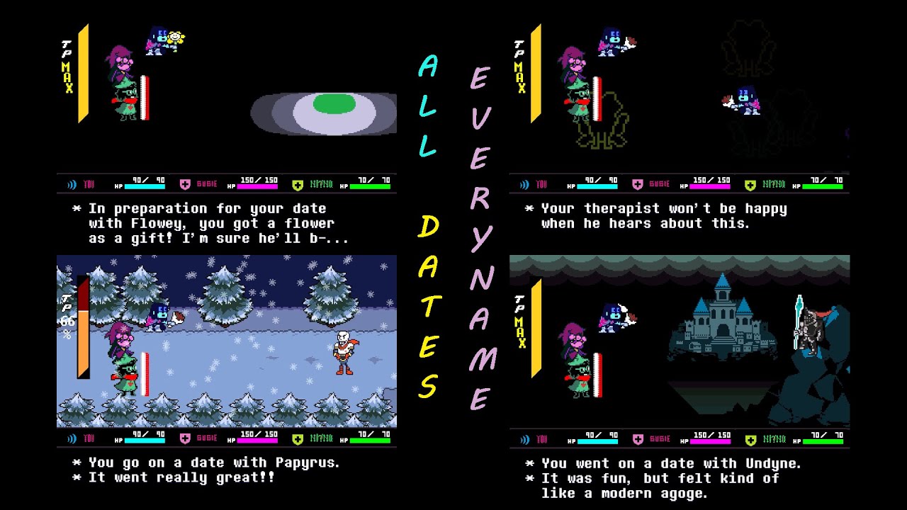 All Dates with Everyname! - RIBBIT! A Deltarune MOD by TheMaximus ...