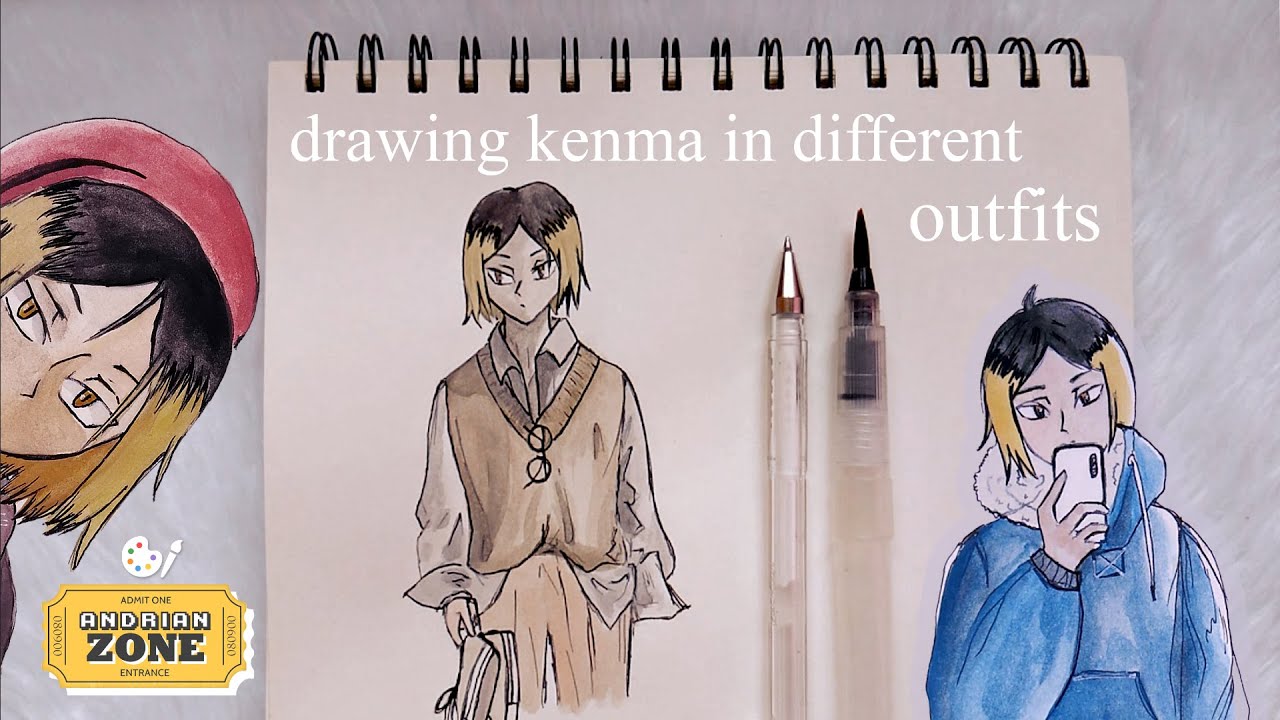 drawing kenma kozume in different outfits | watercolor | haikyuu ...
