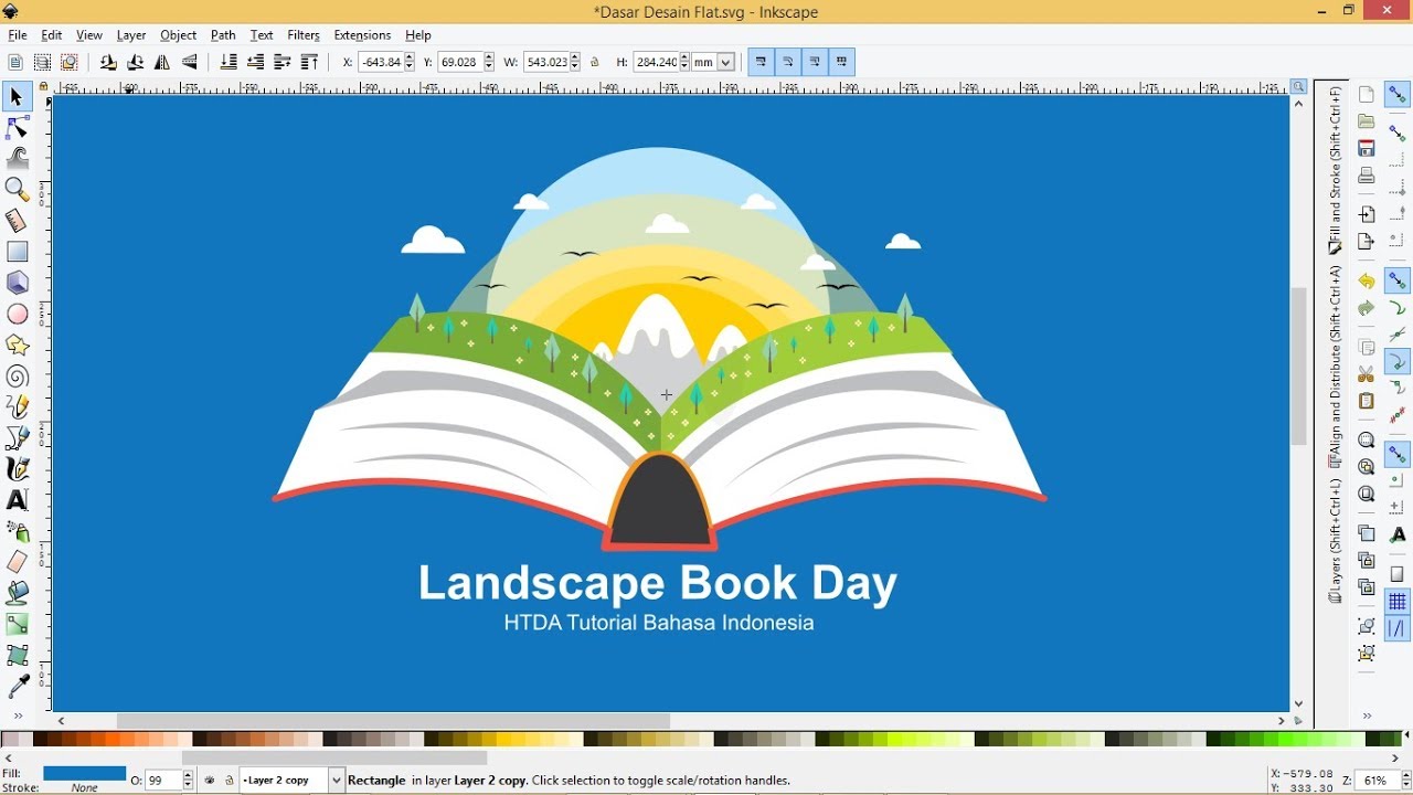 Tutorial Inkscape 15/50 : Teknik Dasar Design Flat Dengan Inscape - YouTube