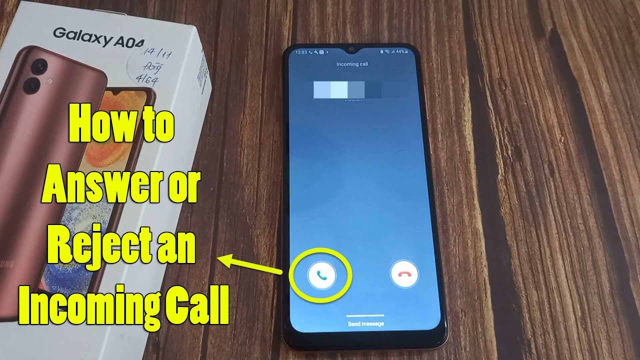SamSung Galaxy A04: How to Answer or Reject an Incoming Call - YouTube