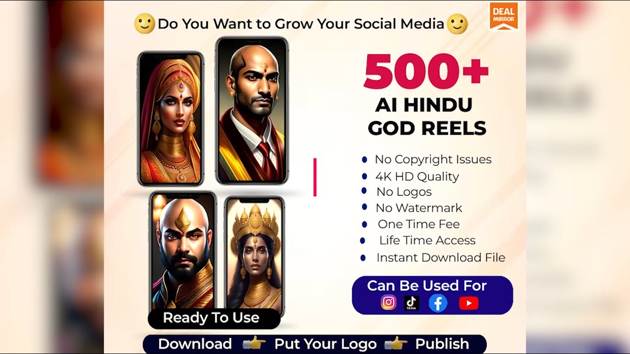 500+ AI HINDU GOD REELS | DealMirror | Lifetime Deals - YouTube