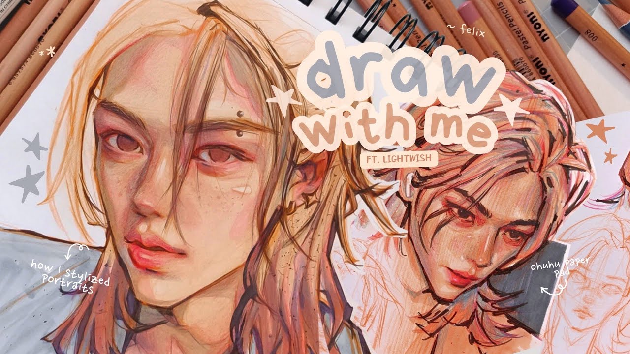 how I draw stylized portraits ⊹༉‧ - YouTube
