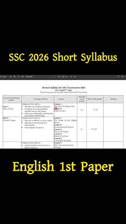 🔥 ssc 2026 short syllabus | ssc 2026 english syllabus | scc short syllabus 2026 #ssc #sscexam ...
